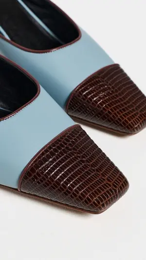 Ulla Johnson Mix Media Mid Heel Mules