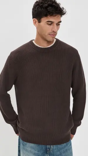 LES DEUX Rib Crew Knit Sweater