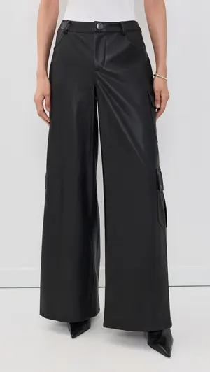 L'Agence Isolde Faux Leather Cargo Pants