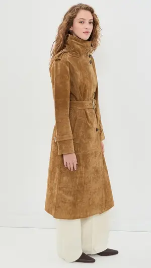 Avec Les Filles Funnel Neck Slouchy Trench