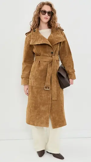 Avec Les Filles Funnel Neck Slouchy Trench