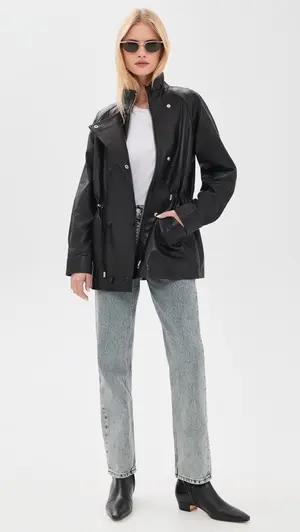 Avec Les Filles Slouchy Leather Anorak
