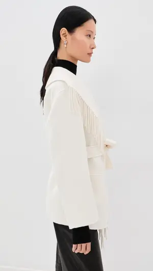 Simkhai Rowen Double-faced Wool Fringe Jacket