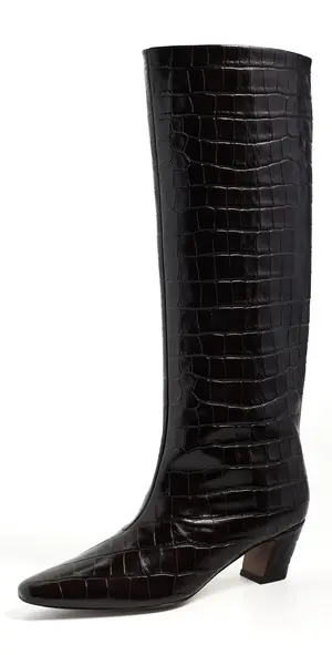 LOEFFLER RANDALL Marley Kicked Heel Tall Boots - Ebony