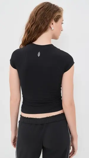 Free People Tempo Ruched Short Sleeve Tee