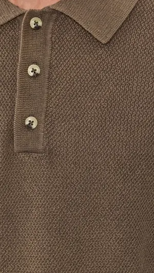 FAIR HARBOR Mariner Long Sleeve Polo Top - Espresso