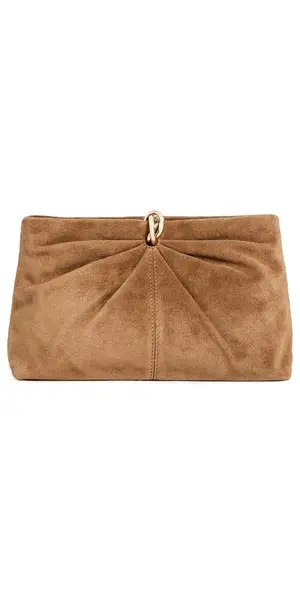 LOEFFLER RANDALL Corrine Gathered Multi Ring Suede Clutch