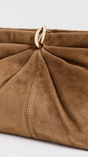 LOEFFLER RANDALL Corrine Gathered Multi Ring Suede Clutch
