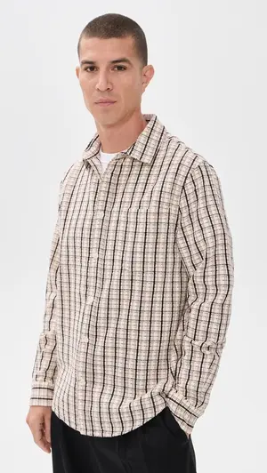WAX LONDON Shelly Dobby Check Button Down Shirt