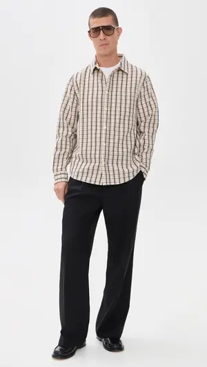 WAX LONDON Shelly Dobby Check Button Down Shirt