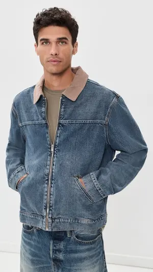 FRAME Denim Zip Trucker Jacket