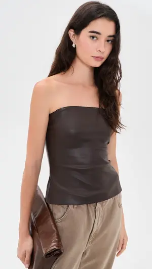Susana Monaco Faux Leather Tube Top