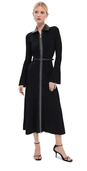 Simkhai Ismelle Collared Midi Dress - Black