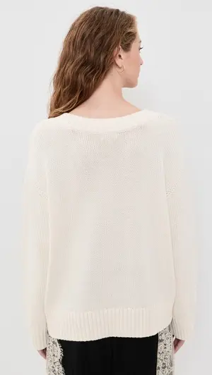 L'Agence Oversized V Neck Pullover