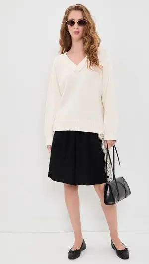 L'Agence Oversized V Neck Pullover