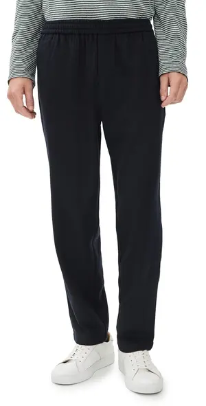 WAX LONDON Tyne Brushed Wool Trousers - Navy