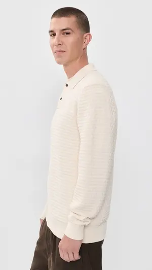 LES DEUX Check Structure Knitted Polo