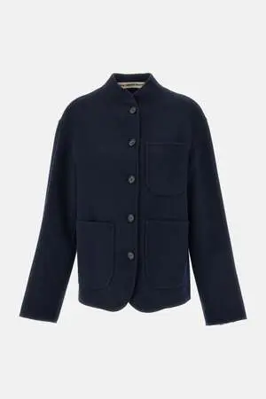 META CAMPANIA COLLECTIVE Giacca Camicia Julian In Lana, Seta E Cashmere - Blu