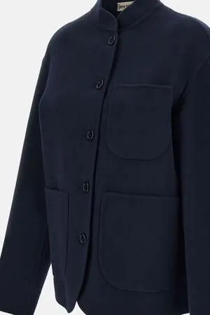 META CAMPANIA COLLECTIVE Giacca Camicia Julian In Lana, Seta E Cashmere - Blue