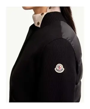 Moncler Wool Cashmere Blend Padded Cardigan