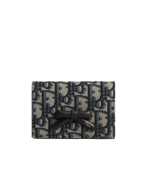 Dior Oblique Bow Glycine Wallet - Blue
