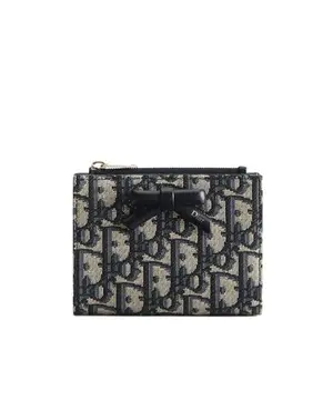 Dior Oblique Bow Dahlia Wallet - Blue