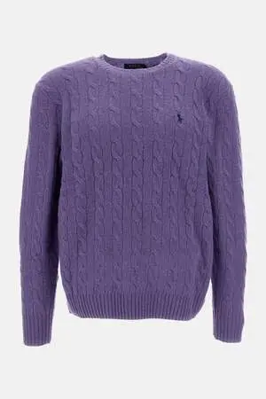 Polo Ralph Lauren Girocollo In Lana E Cashmere A Trecce - Viola