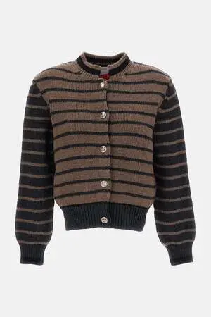 BARRIE Cardigan In Lana E Cashmere A Righe