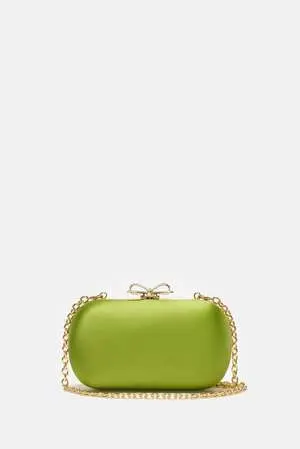 SELF-PORTRAIT Borsa Clutch In Satin - Verde