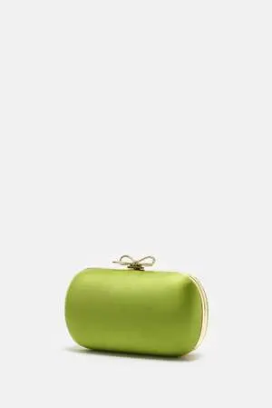 SELF-PORTRAIT Borsa Clutch In Satin - Verde