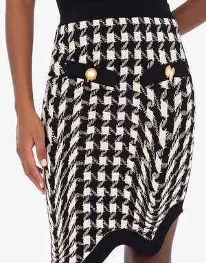 Moschino Houndstooth Virgin Wool Skirt