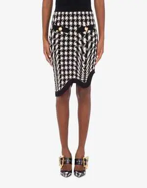 Moschino Houndstooth Virgin Wool Skirt