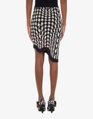 Moschino Houndstooth Virgin Wool Skirt