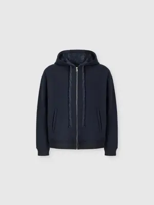Missoni Cotton Zip-up Hoodie With Insert - Blue