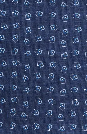 Nordstrom Panel Silk Pocket Square - Lt Blue