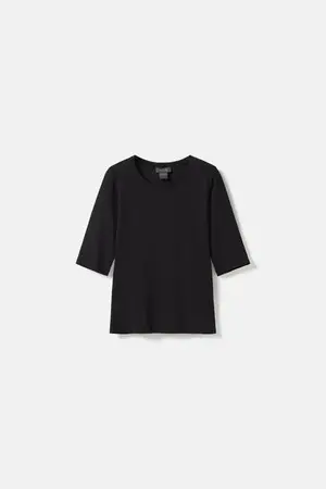 RESIDUS Caline Fitted Elbow Sleeve Jersey Top - Black