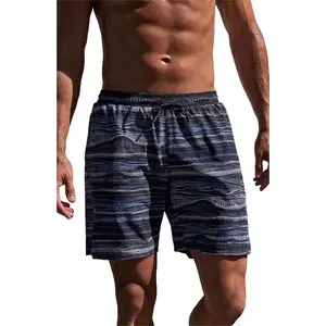 FABLETICS The Swim Trunk 7in - Deep Navy Breaking Waves