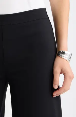 Caslon Ponte High Waist Wide Leg Pants - Black