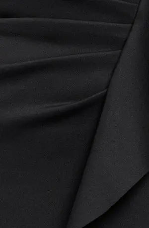XSCAPE EVENINGS Ruffle Strapless Scuba Crepe Gown