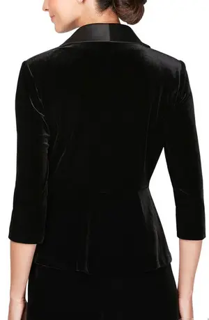 Alex Evenings Velvet Side Button Peplum Top