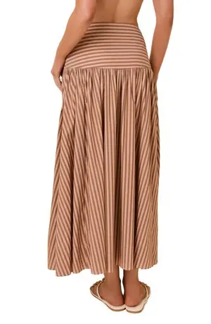 Solid & Striped Magnolia Striped Midi Skirt