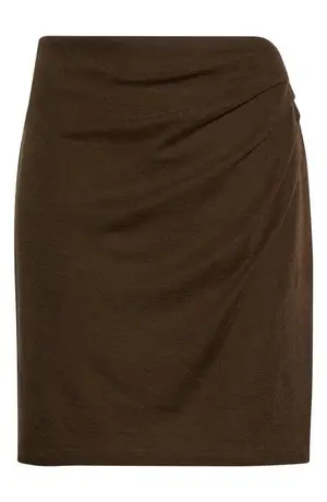 Vince Side Drape Wool Blend Skirt