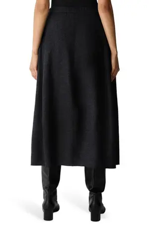 Eileen Fisher Virgin Wool Midi Lantern Skirt