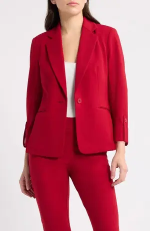 Anne Klein One-button Blazer - Vermillion