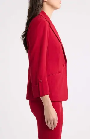Anne Klein One-button Blazer - Vermillion