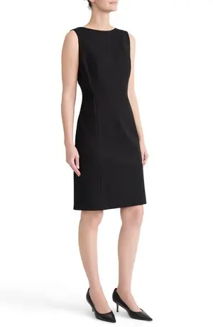 KASPER Sleeveless Bateau Neck Sheath Dress