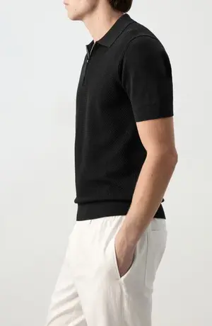 Mango Zip Cotton Knit Polo