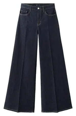 Mango Elise High Waist Wide Leg Jeans - Open Blue