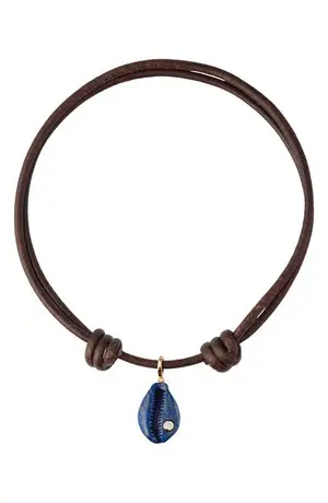 Éliou Cove Lazuli Cowrie Shell Pendant Necklace - Lapis