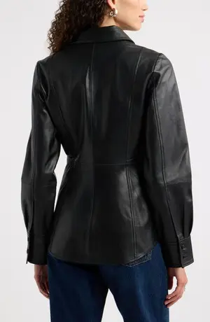 Nordstrom Waisted Leather Shirt